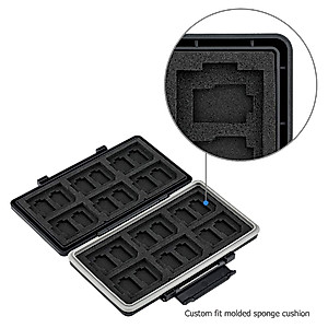 36 Slots Memory Card Case Holder Water-Resistant Keeper Wallet for 12 SD SDHC SDXC + 24 TF MSD MicroSD MicroSDHC MicroSDXC Memory Cards Storage Organizer