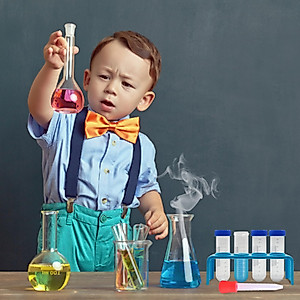 heiheiyo Pack of 9PCS Kids Test Tubes 50ml Plastic Test Tubes for Children Scientist Test Tubes with Stand and Tip Dropper for Kids