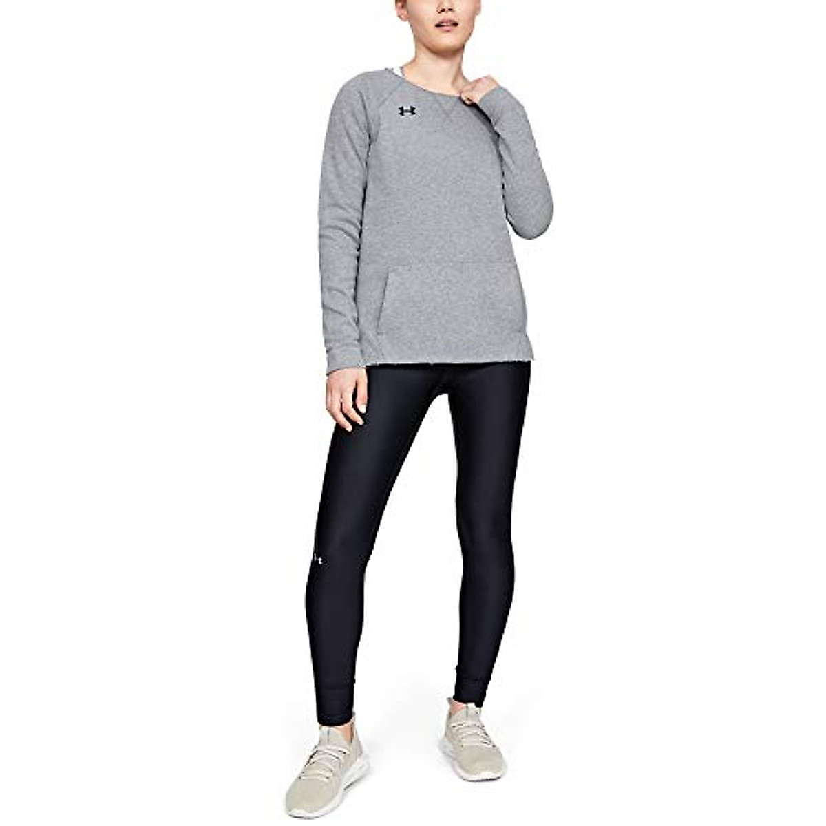 Under Armour Women's UA Hustle Fleece Crew MD Gray