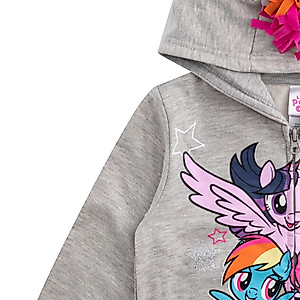 My Little Pony Rainbow Dash, Twilight Sparkle and Pinkie Pie Girls Zip Up Hoodie for Toddlers and Big Kids
