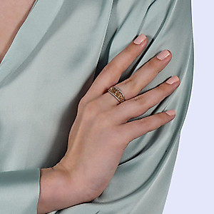 Jewelili Enchanted Disney Fine Jewelry 14K Yellow Gold Over Sterling Silver 1/10 Cttw Diamond Natural White Round Diamond Jasmine Aladdin Live Action Ring, Size 7