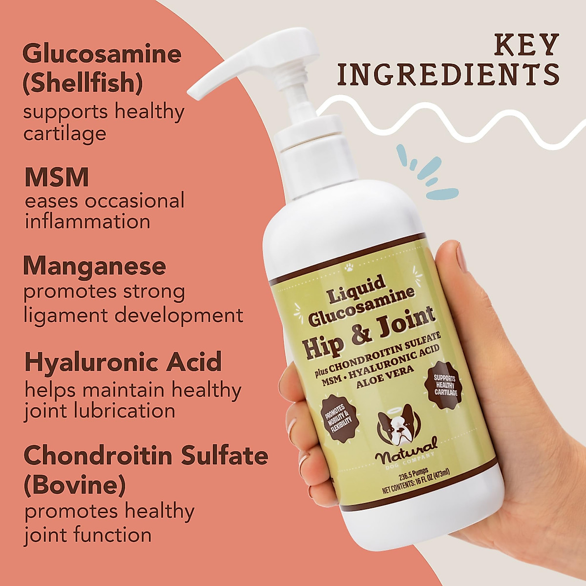 Natural Dog Company Wellness Bund$le for Dogs, Food Toppers, Liquid Supplements with (1) Skin & Coat Oil, (1) Liquid Glucosamine, (1) Calming Oil