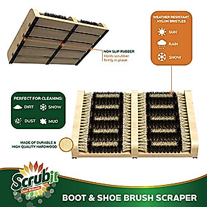 SCRUBIT Boot Scraper Brush – Flat Door Scrubber Mat - All Weather Shoes & Boots Cleaner, Removes Snow, Sand and Mud – 14.2 x 10 in. (1)