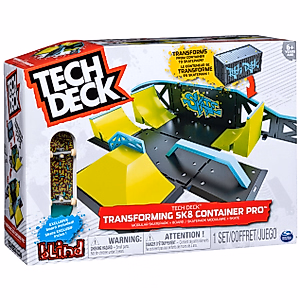 Tech Deck, Transforming SK8 Container Pro Modular Skatepark with Exclusive Fingerboard, Kids Toy for Ages 6 and Up (Styles May Vary)