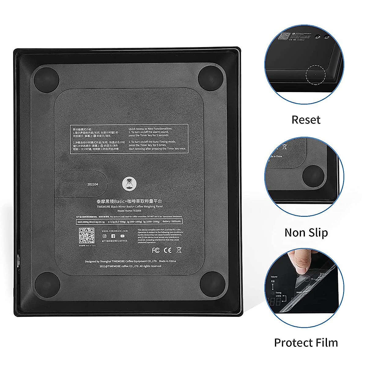 TIMEMORE Coffee Scale Basic+Scale Coffee Scale with Timer,2000 Grams, Black…