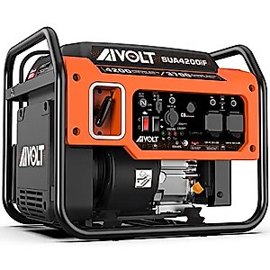 AIVOLT 4200 Watt Open Frame Quiet Inverter Generator - Gas Powered Portable Generator with CO Sensor for Home Camping RV Ready, 50 State Approved