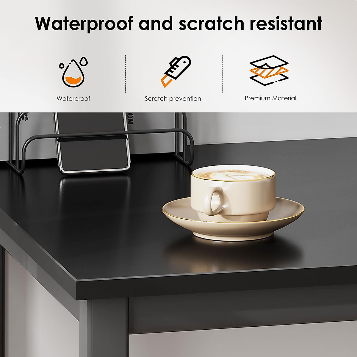 DlandHome 63 inches X-Large Computer Desk, Composite Wood Board, Decent and Steady Home Office Desk/Workstation/Table, BS1-160BB Black Walnut and Black Legs, 1 Pack