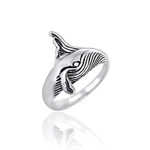 WithLoveSilver 925 Sterling Silver Cute Happy Whale Ring (9)