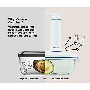 PrepSealer Everyday keep fresh, Meal prep, Borosilicate glass vacuum container starter kit - 8PC