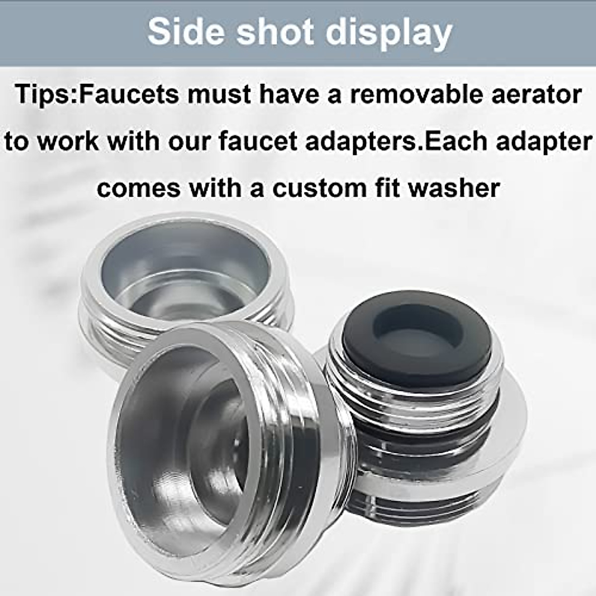 2Pcs Brass Faucet Adapter Kit,Connect Garden Hose,Standard Hose via Diverter,Male & Female Faucet Adapter for Sink Faucets- (Chrome Finished TTCAD4)