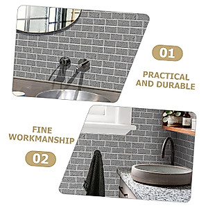 Homoyoyo 6pcs Stove Oil Proof Wall Sticker Kitchen Cabinet Decor Wedding Stickers Vinyl Floor Tile Stickers Oilproof Kitchen Backsplash Vinyl Wall Tiles Cupboard PVC Mural