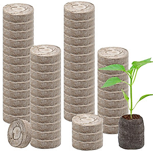 Legigo 50 Pcs 30mm Peat Pellets Starter Pods, Compressed Starting Plugs Pellet Fiber Soil Helps to Avoid Root Shock for Planting Herb Flower Vegetables