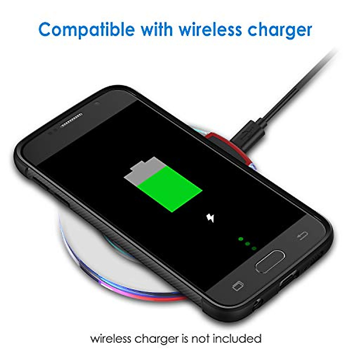 JETech Slim Case for Samsung Galaxy S6 (NOT for S6 Edge), Protective Cover with Shock-Absorption and Carbon Fiber Design, Black