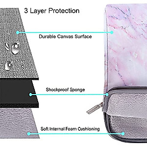 MOSISO Laptop Shoulder Bag Compatible with MacBook Pro 16 inch 2023-2019 M2 A2780 M1 A2485 Pro/Max A2141/Pro 15 A1398,15-15.6 inch Notebook, Canvas Cross Grain Marble Carrying Briefcase Sleeve