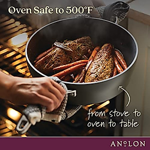 Anolon Allure Hard Anodized Nonstick Deep Square Griddle Pan/Grill, 11 Inch, Dark Gray