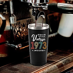 LEJIAJINW 50th Birthday Gifts for Women or Men, Turning 50 Year Old Birthday Gifts, 50s Birthday 50th Anniversary Decorations 50th Fiftieth Presents Tumbler Cup