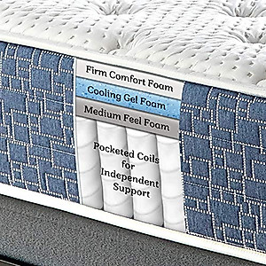 American Bedding 11 Inch Hybrid Mattress, Gel Memory Foam and Innerspring Support, Medium Firm Feel, King