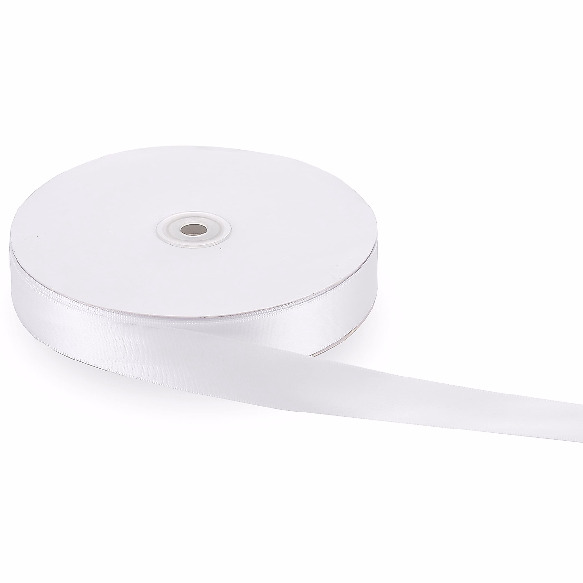 KSRIGHT 7/8 inch Double Faced White Satin Ribbon 25 Yards for Gift Wrapping,Wedding Decoration, Bows Making, Sewing, DIY Crafts