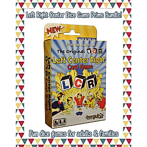 George & Company LCR Left Right Center Dice Game Prime 2-Pack Bundle | Original LCR Left Center Right Dice Game (Blue Tin) + New LCR Card Game | George and Company Left Center Right Game