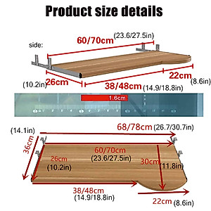 OM-PDD Keyboard Pull Out Tray Under Desk, Under Desk Tray Slide Out, Ergonomic Keyboard Tray, Teak Color/White/Light Walnu/Black/White Maple, L 60/70cm, W26cm