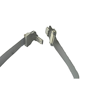 Permanent Ulter Flat Slim Thin Micro USB 90 Degree Angled Male to Micro USB Female for sync and Charging Black (10CM)