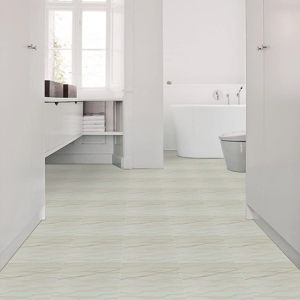 Peel and Stick Floor Tile Marble Vinyl Flooring 12in×12in Durable Waterproof Tiles Self Adhesive for Kitchen Living Room and Bathroom Floor Easy to Remove and Reposition