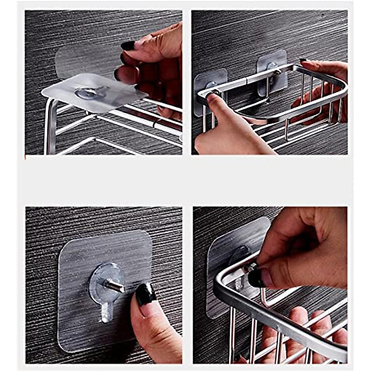 KK5 Adhesive Hanging Nails Wall Hook Hanger - 14mm 20/Pack Non-Trace No-Drilling Transparent Adhesive Ceiling Hooks | Heavy Duty Seamless Nail Free Screws for Kitchen Bathroom Storage Room