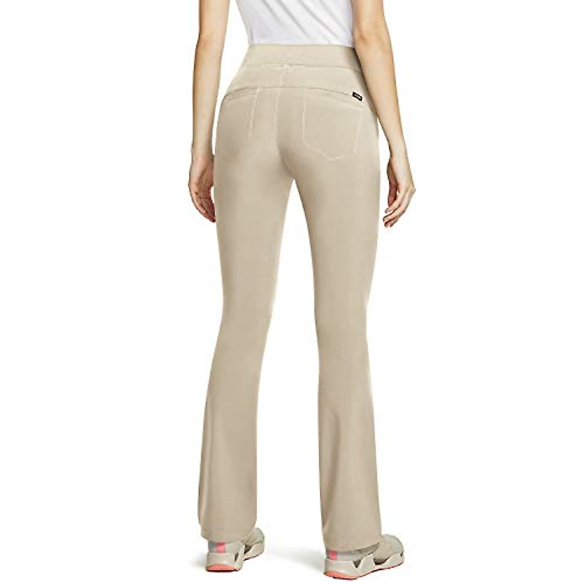 CQR Women's Hiking Pants, Lightweight UPF 50+ Sun Protective Outdoor Pants, Quick Dry Stretch Camping Work Pants, Boot Cut Beige, 6