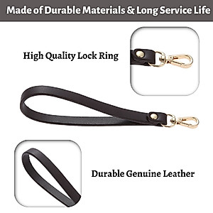 Yetaha Coffee Genuine Leather Wristlet Strap, 150mm x 8mm Hand Wrist Strap with Lock for Clutch Wallet Cellphone Key