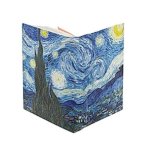 YEXIATODO Van Gogh Starry Night Book Sleeve for Textbook Kawaii Dogs Pets Anti-scratch No Glue Section Washable Reusability Polyester Book Covers Decorate Hardcover