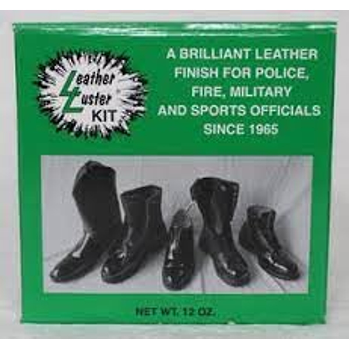 1 Set of Hi Gloss Patent Leather Finish Black Military Shoe Shine