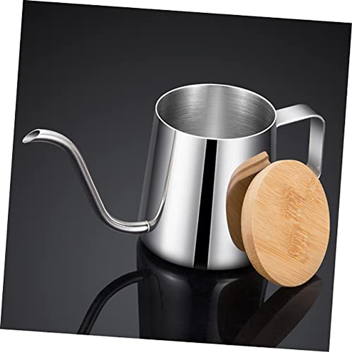 GRADENEVE Coffee Pot Stovetop Kettle Espresso Machine Kettle Thin Spout Gooseneck Coffee Kettle Mini Teapot Loose Leaf Tea Steeper Pot Stove Kettle Espresso Shots Silver Stainless Steel