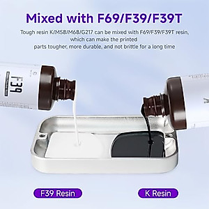 RESIONE Tough 3D Printer Resin, Not Brittle ABS Like Tough & Rigid 3D Resin for LCD 3D Printing UV 405nm (K Black 1KG)