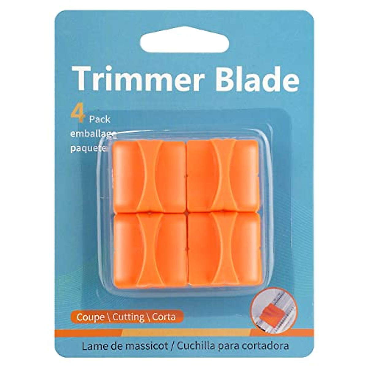 Weenkler Replacement Blades for Firbon, Weenkler, Evteck, Flisin Paper Cutter, Paper Cutter Trimmer Blade with Security Safeguard Design for A4, Carstock, Photo and Wrapping (4 Packs)