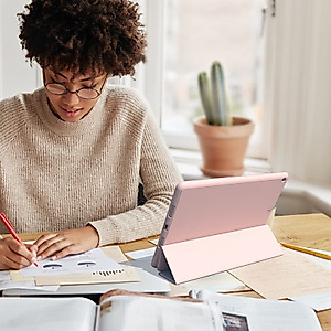 Divufus Case for iPad 10.2 2021/2020/2019, Smart Lightweight Trifold Stand Cover, Auto Sleep/Wake Soft TPU Pencil Holder Case for iPad 10.2 inch 9th/8th/7th Generation - Pink