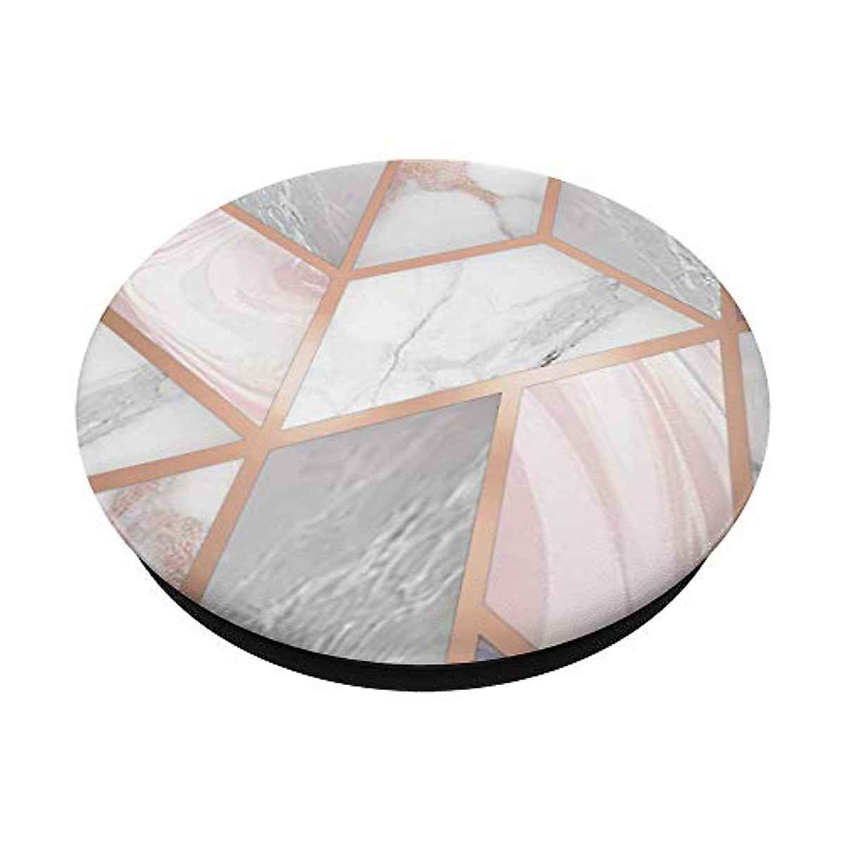 Pink-White-Grey-Marble-Effect - Geometric-Design-For-Girls PopSockets PopGrip: Swappable Grip for Phones & Tablets