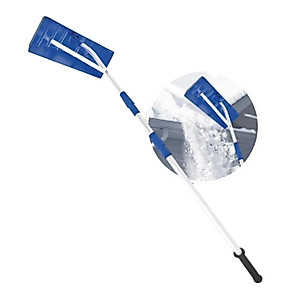 Snow Joe RJ204M 21' Twist-n-Lock Telescoping Snow Shovel Roof Rake with 6" by 25" Poly Blade, 25 inches, Blue