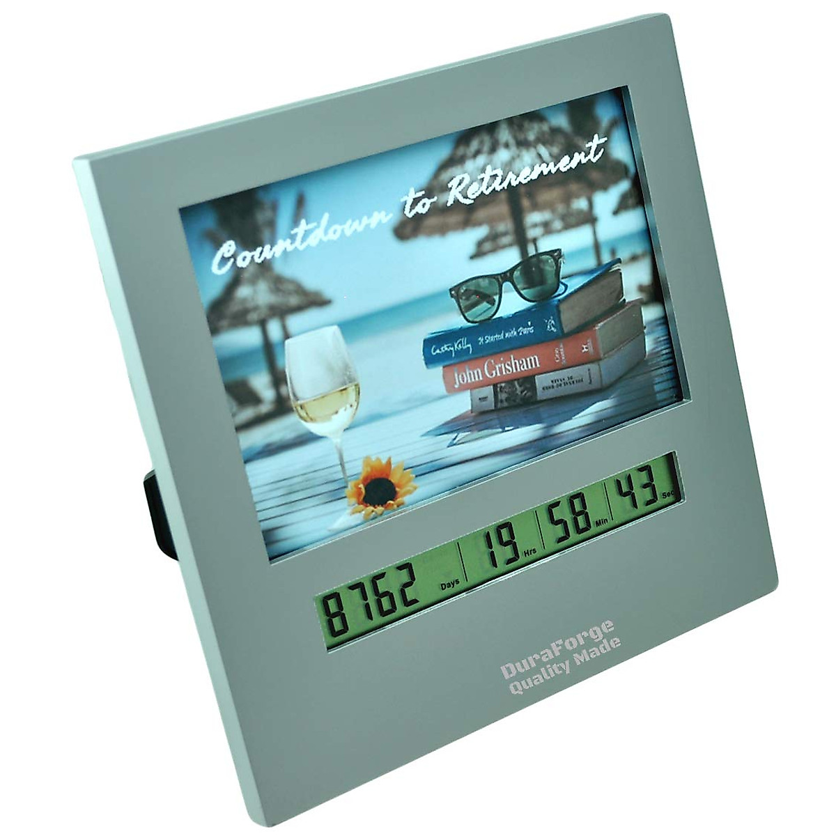 Large Display Retirement Countdown Clock and 4x6 Picture Frame, Countdown Retirement Clocks are Fun Gifts for Women Change Photo & Set Day Timer for Vacation Wedding Christmas Baby Birthday Halloween