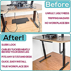 PivyCord-V Flex Chain Raceway Cable Management Solution for Sit-Stand Variable Height Desks, Flexible Cable Raceway to Hide, Organize and Protect Wires and Cables