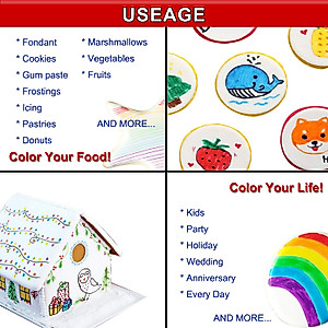 Edible Markers, 11Pcs Ultra Fine Tip(0.5mm) Food Coloring Pens, Double Sided Food Grade Gourmet Writers for Cake,Cookie,Fondant Decorating,Painting,Drawing,Baking,10 color by Edibleink