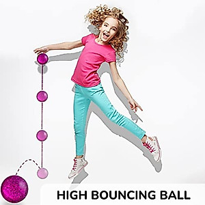 Entervending Bouncy Balls Bulk - Rubber Balls for Kids - Single Color Glitter Bounce Balls - Bundle of 2 packs (50pcs) Large Bouncy Ball 45mm - Super Ball Vending Machine Toys - Balls Party Favors