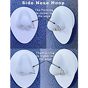 16G 8mm Silver Nose Rings Lip Septum Clicker Triple Open Stack Conch Daith Piercing Jewelry Teardrop Cartilage Earring Hoop 316L Surgical Steel Conch Daith Helix Rook Lobe Earring Teardrop Earring