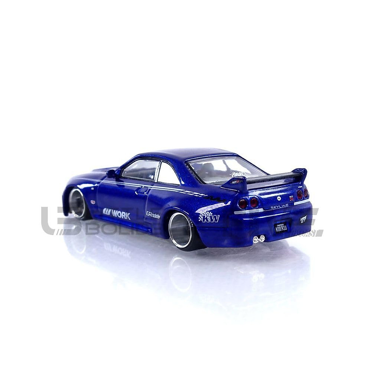 True Scale Miniatures Model Car Compatible with Nissan Skyline GT-R (R33) Kaido Works V2 Blue Limited Edition 1/64 Diecast Model Car Kaido House KHMG089