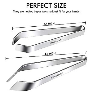 Fish Bone Tweezers, Professional Stainless Steel Flat and Slant Pliers Set for Kitchen Salmon Trout, 2 Pcs