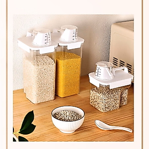 Komost Airtight Food Storage Canisters with Measuring Cup - Ideal for Cereal, Flour & Sugar | Kitchen Pantry Organization Containers, Dry Food Storage (2800ml)