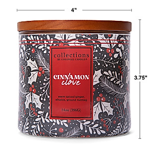 Colonial Candle Cinnamon Clove Scented Jar Candle, Holiday Deco Collection, 3 Wick, Red, 14 oz - Up to 60 Hours Burn