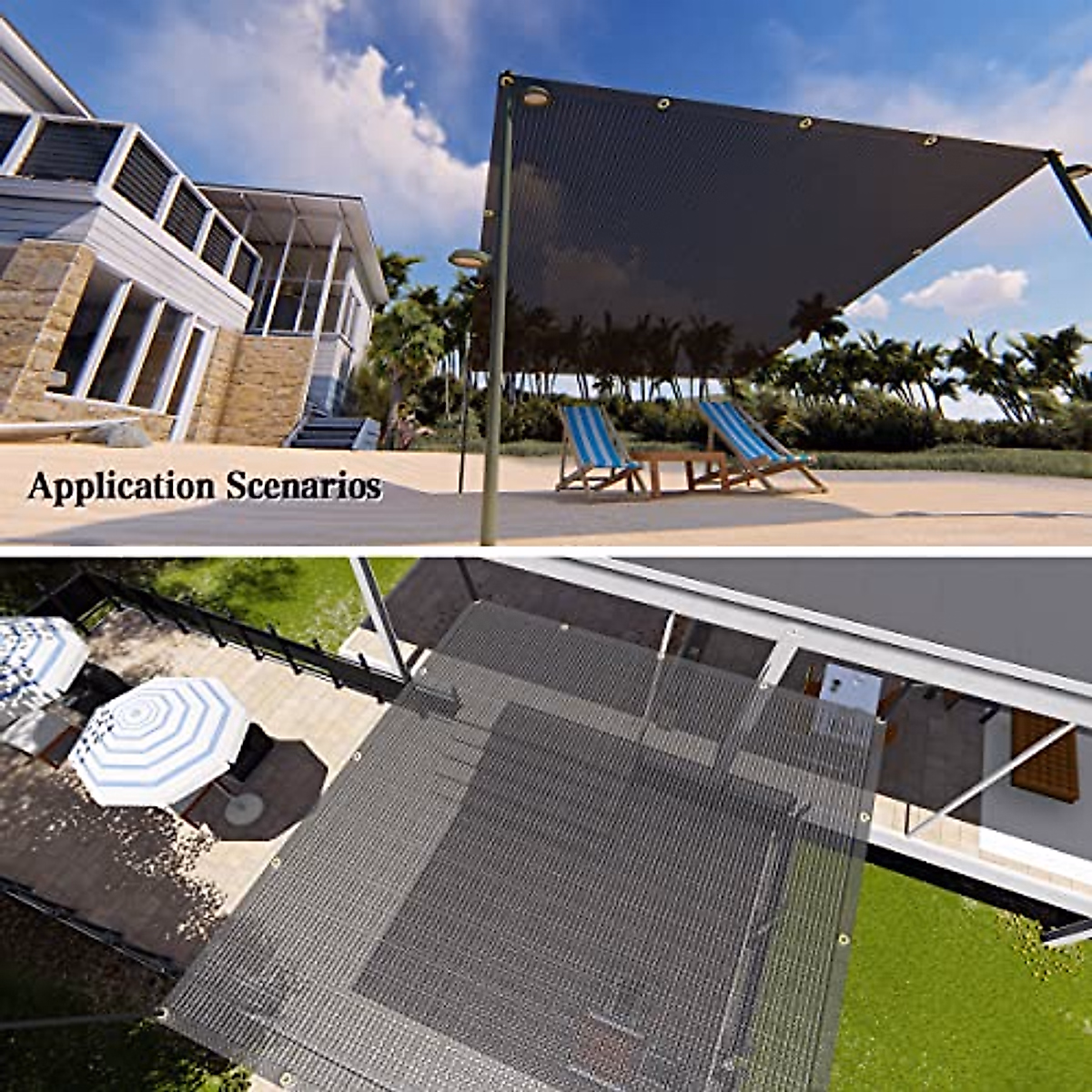 Hortifan 40% Garden Sunblock Shade Cloth, 12 x 24 FT Durable Taped Edge with Grommets UV Resistant Black Garden Shade Net for Plants, Greenhouse, Vegetables and Patio