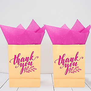JarThenaAMCS 100 Sheets Hot Pink Tissue Paper Glitter Gift Wrapping Paper Shiny Art Craft Paper for DIY Crafts Valentine's Day Birthday Party Home Decor, 14 x 20 Inch