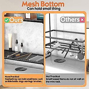 Ceayell Enlarge Over The Toilet Storage, 2-Tier Bathroom Storage Organizer Shelves Over Toilet, Bathroom Toilet Shelf Organizer, Folding Design, No Drilling Space Saver with Wall Mounting Design