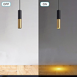Omgomne Modern Pendant Light Fixture for Kitchen Island,1-Light Black Gold Pendant Lighting Ceiling Hanging Light Cord Adjustable for Living Room Bedroom Bar (1 Pack)